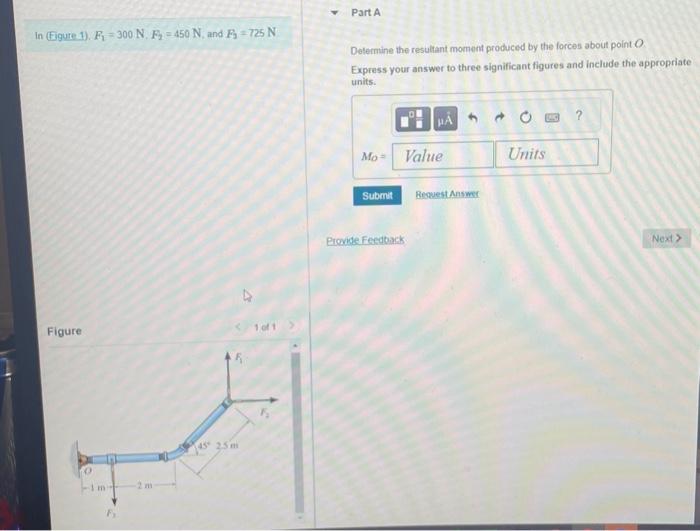 Solved In (Figure 1) ,F1=300 N,F2=450 N, and F3=725 N | Chegg.com