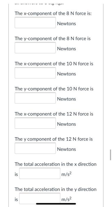 Solved A 3kg object has 3 forces acting on it as shown. 10 N | Chegg.com