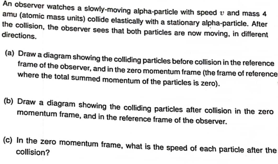 Solved An observer watches a slowly-moving alpha-particle | Chegg.com