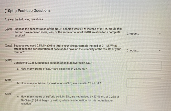 Solved (16pts) Titration Table view Table 2. Titration data | Chegg.com