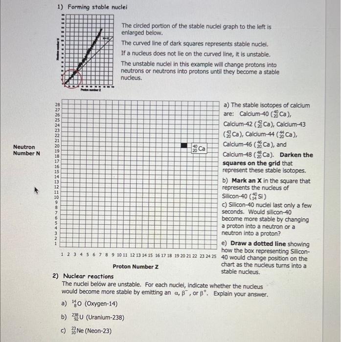 Solved The circled portion of the stable nuclei graph to the | Chegg.com