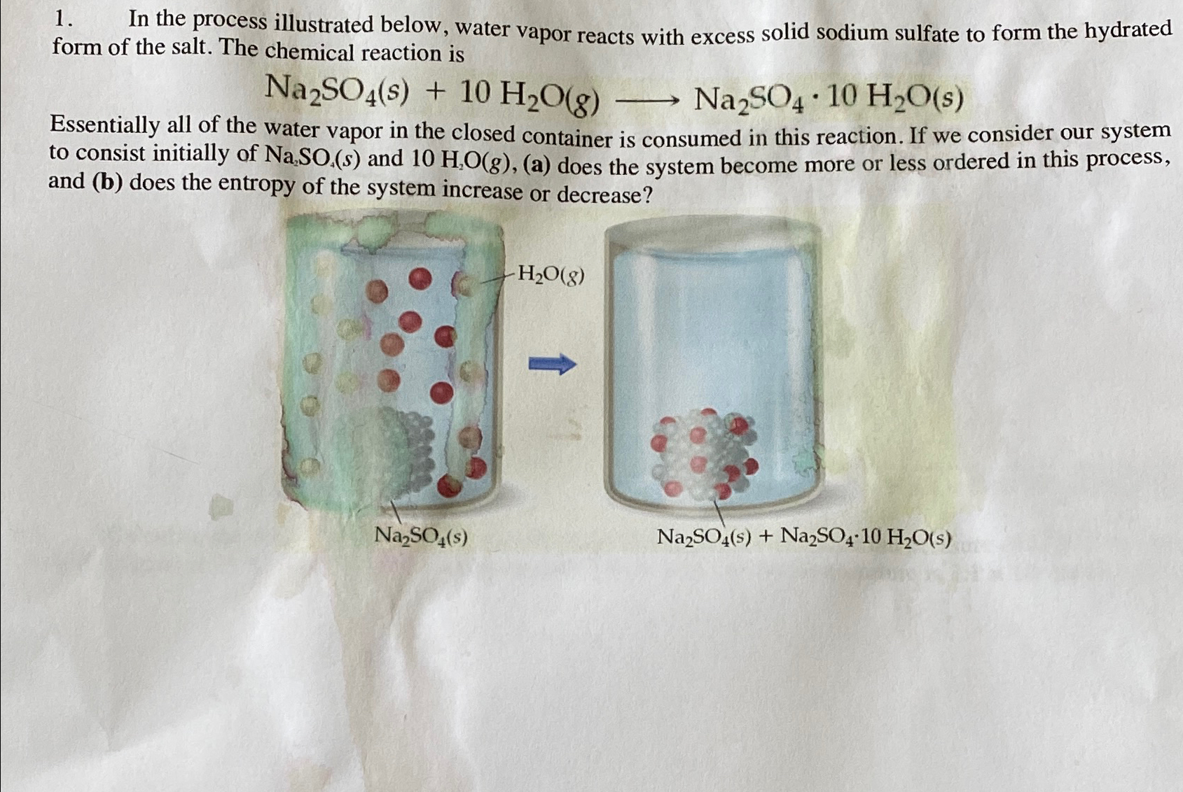 Solved In the process illustrated below, water vapor reacts | Chegg.com