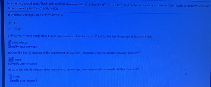 Solved In a memory experiment, Alice is able to memorize | Chegg.com