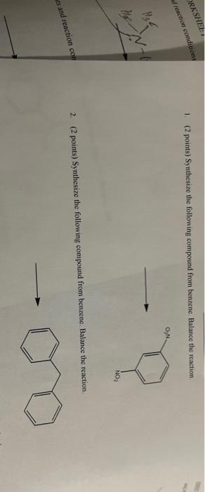 Solved 1. (2 points) Synthesize the following compound from | Chegg.com