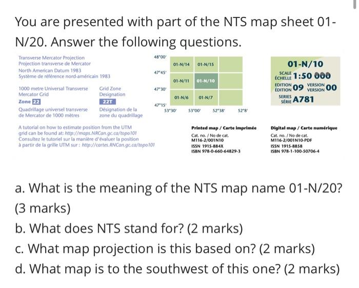 Solved You are presented with part of the NTS map sheet | Chegg.com