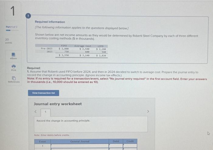 Solved Required information TThe following information | Chegg.com