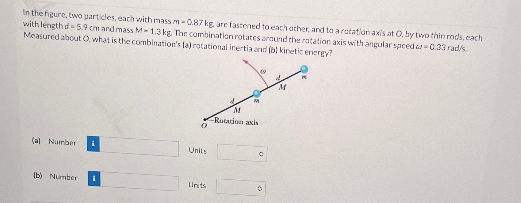 Solved In the figure, two particles, each with mass | Chegg.com