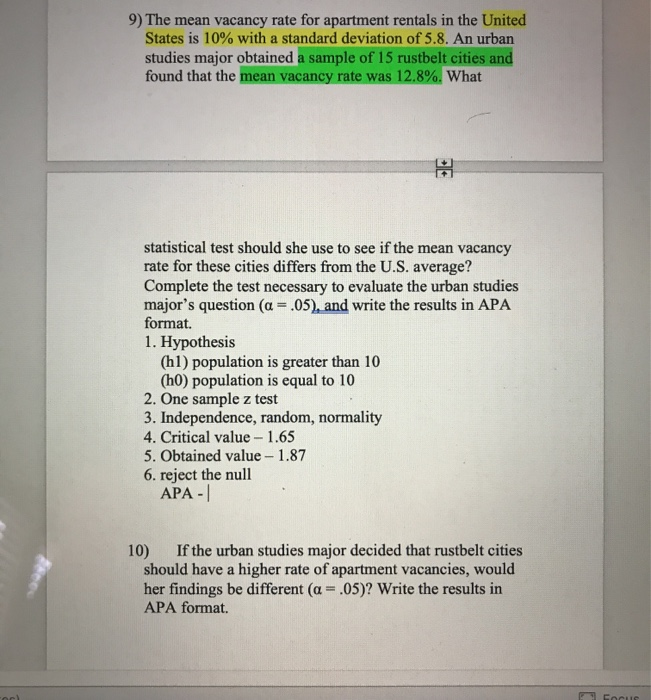 Solved how do you calculate the p value, write this in APA | Chegg.com
