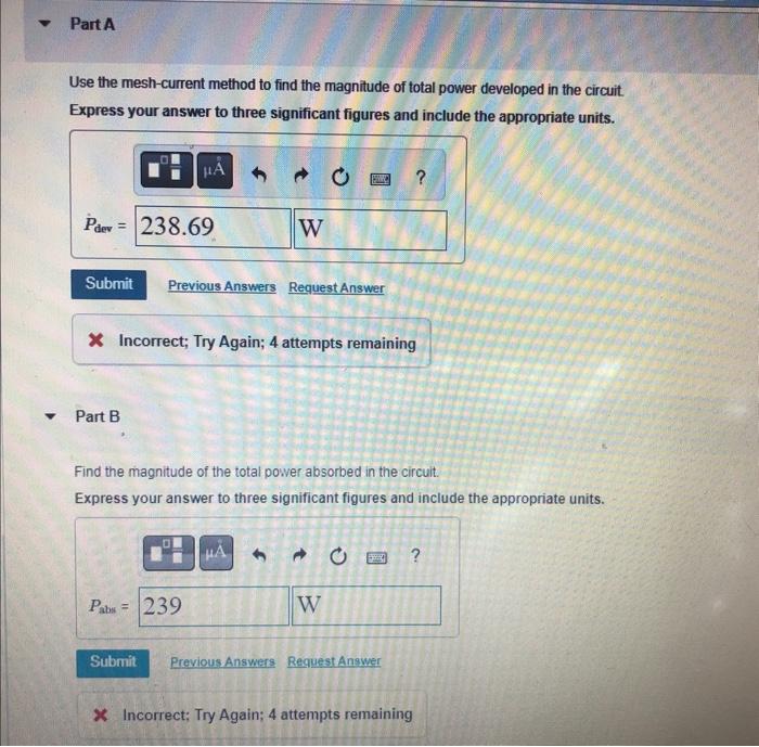 Solved Use mesh-current method to find the total power | Chegg.com