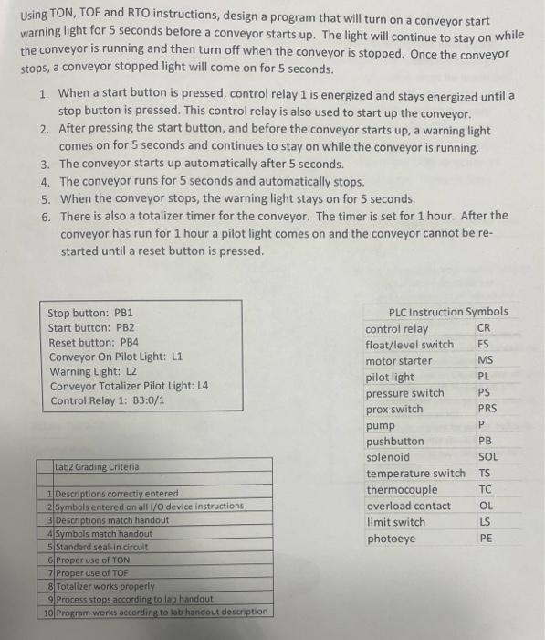Solved Using RSLogix 500 software Not necessary just need a | Chegg.com