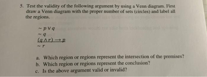 Test The Following Arguments For Validity Through Venn Diagr