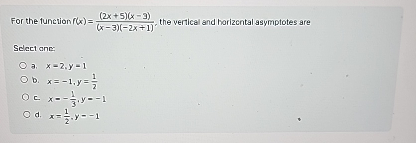 Solved For the function f(x)=(2x+5)(x-3)(x-3)(-2x+1), ﻿the | Chegg.com