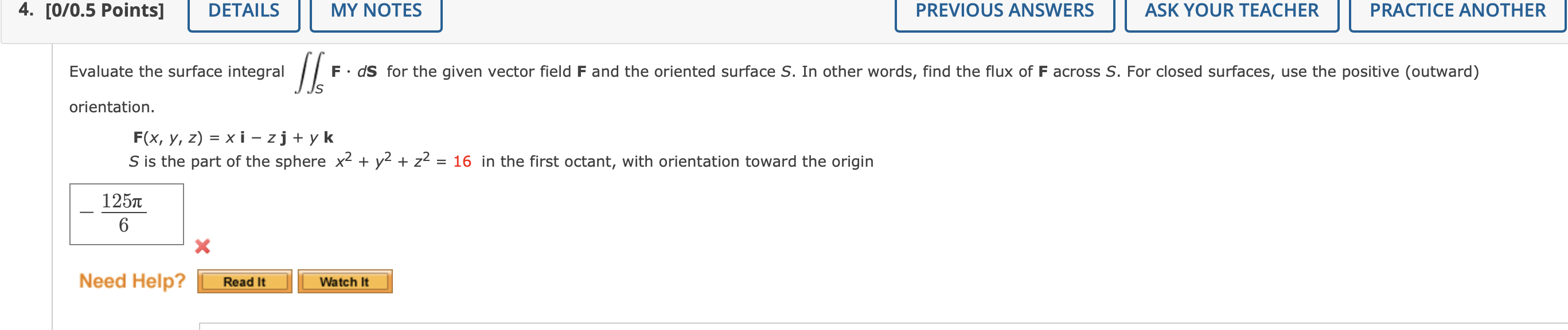 Solved Evaluate the surface integral ∬SF*dS ﻿for the given | Chegg.com