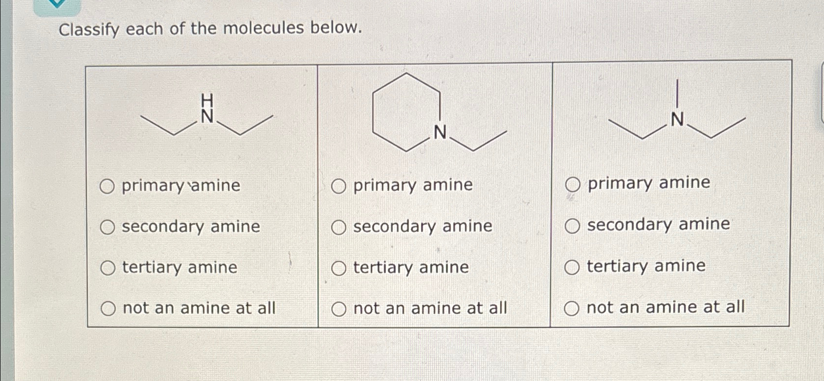 Solved Classify each of the molecules | Chegg.com