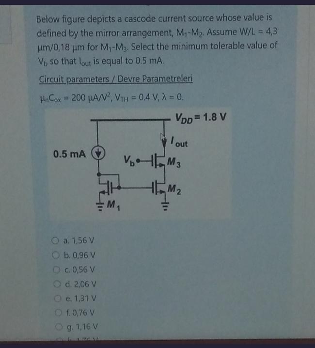 Below Figure Depicts A Cascode Current Source Whose