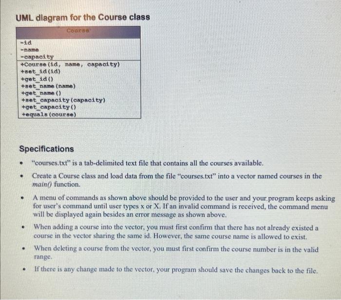 Solved Course Manager Create a program that manages | Chegg.com