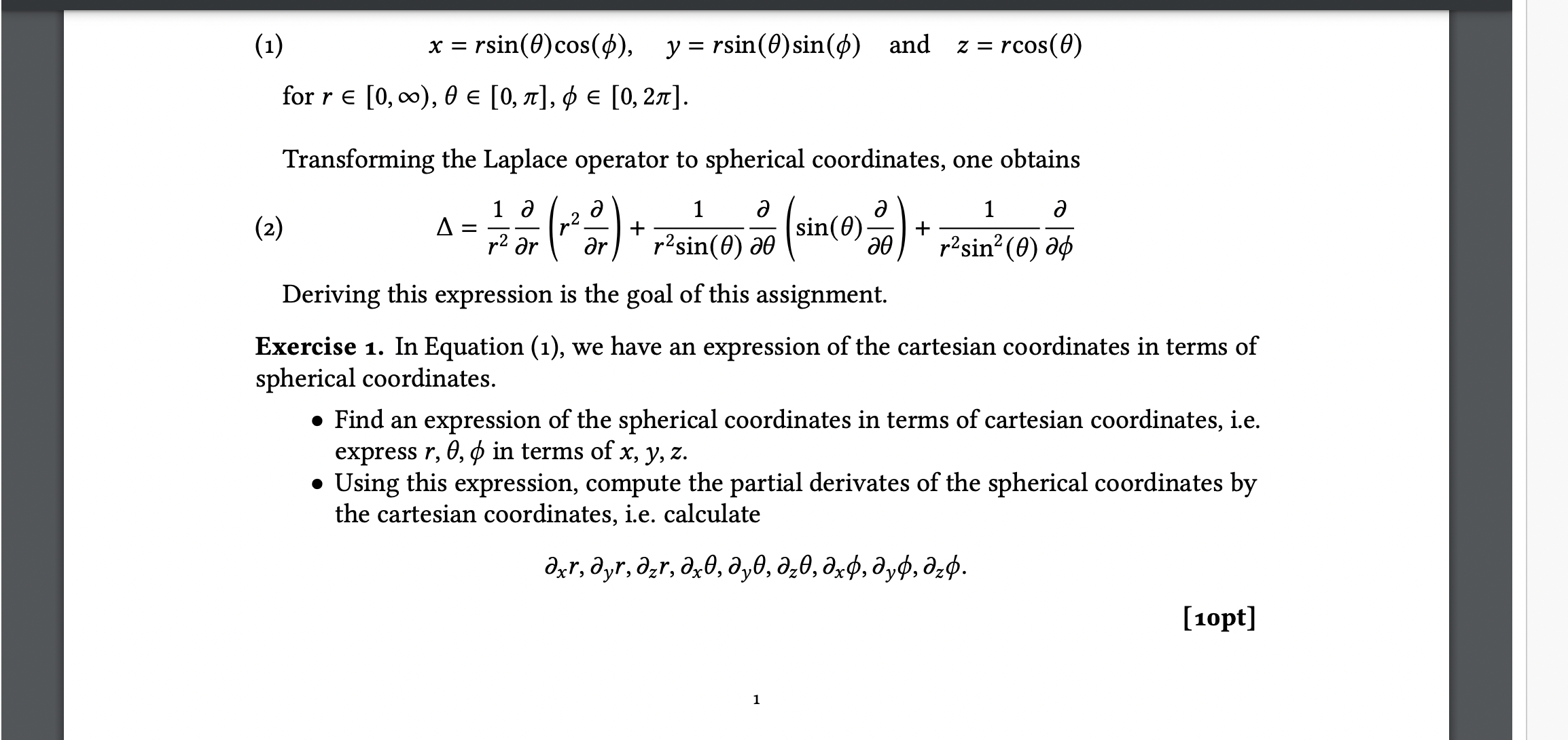 Solved (1)Exercise 2. ﻿Let f:R3→R ﻿be a differentiable | Chegg.com