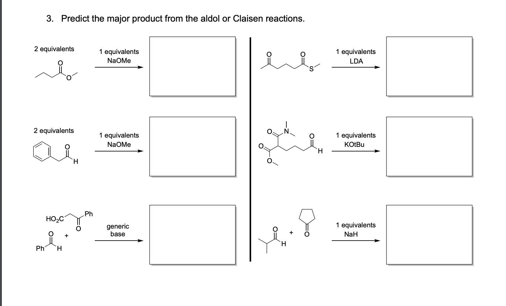 3. ﻿Predict the major product from the aldol or | Chegg.com