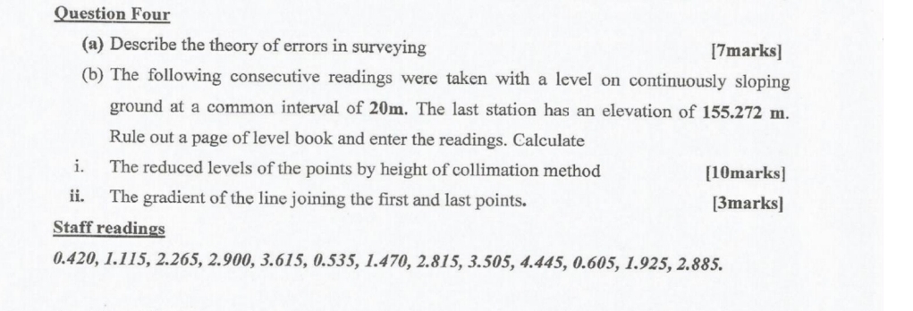 Solved Question Four(a) ﻿Describe the theory of errors in | Chegg.com