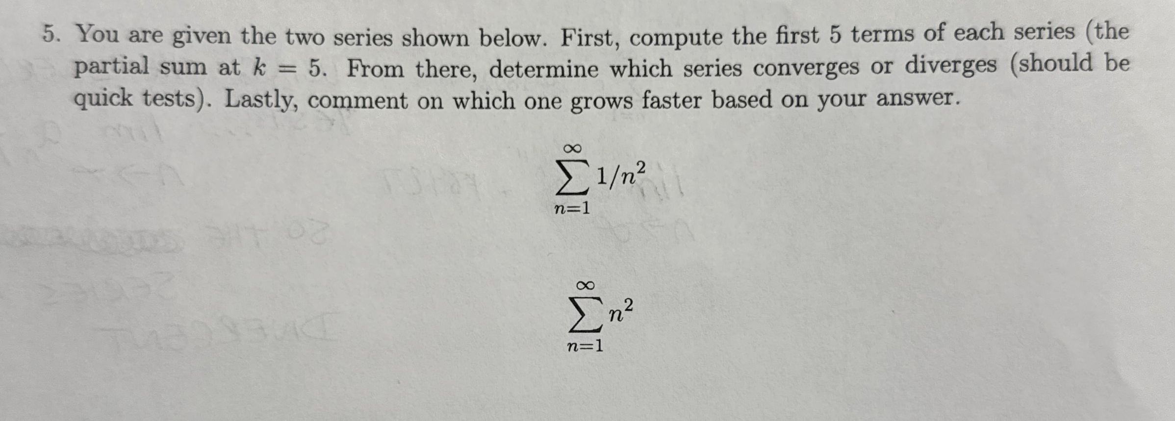 Solved You are given the two series shown below. First, | Chegg.com
