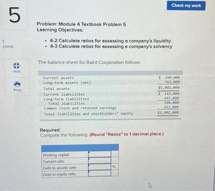 Solved Problem: Module 4 Textbook Problem 5 Learning | Chegg.com