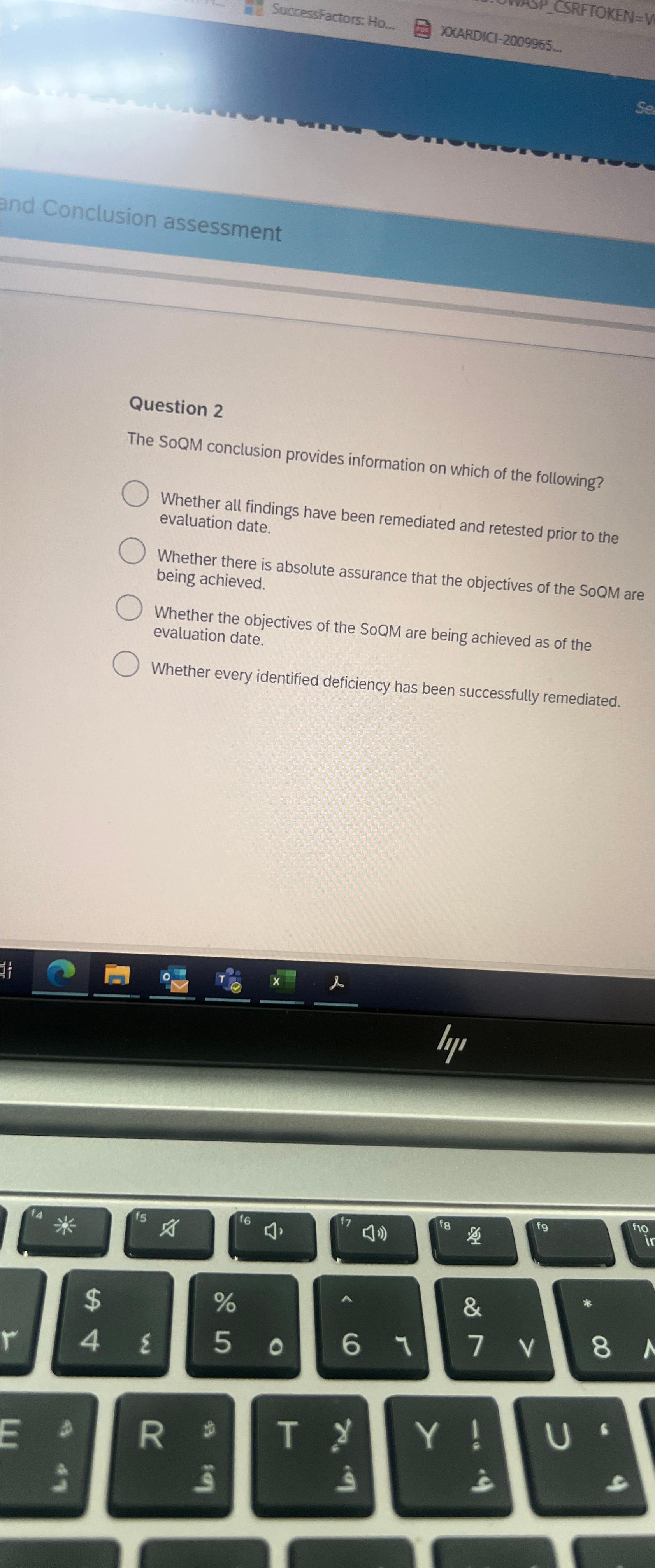 Solved Question 2The SoQM conclusion provides information on | Chegg.com