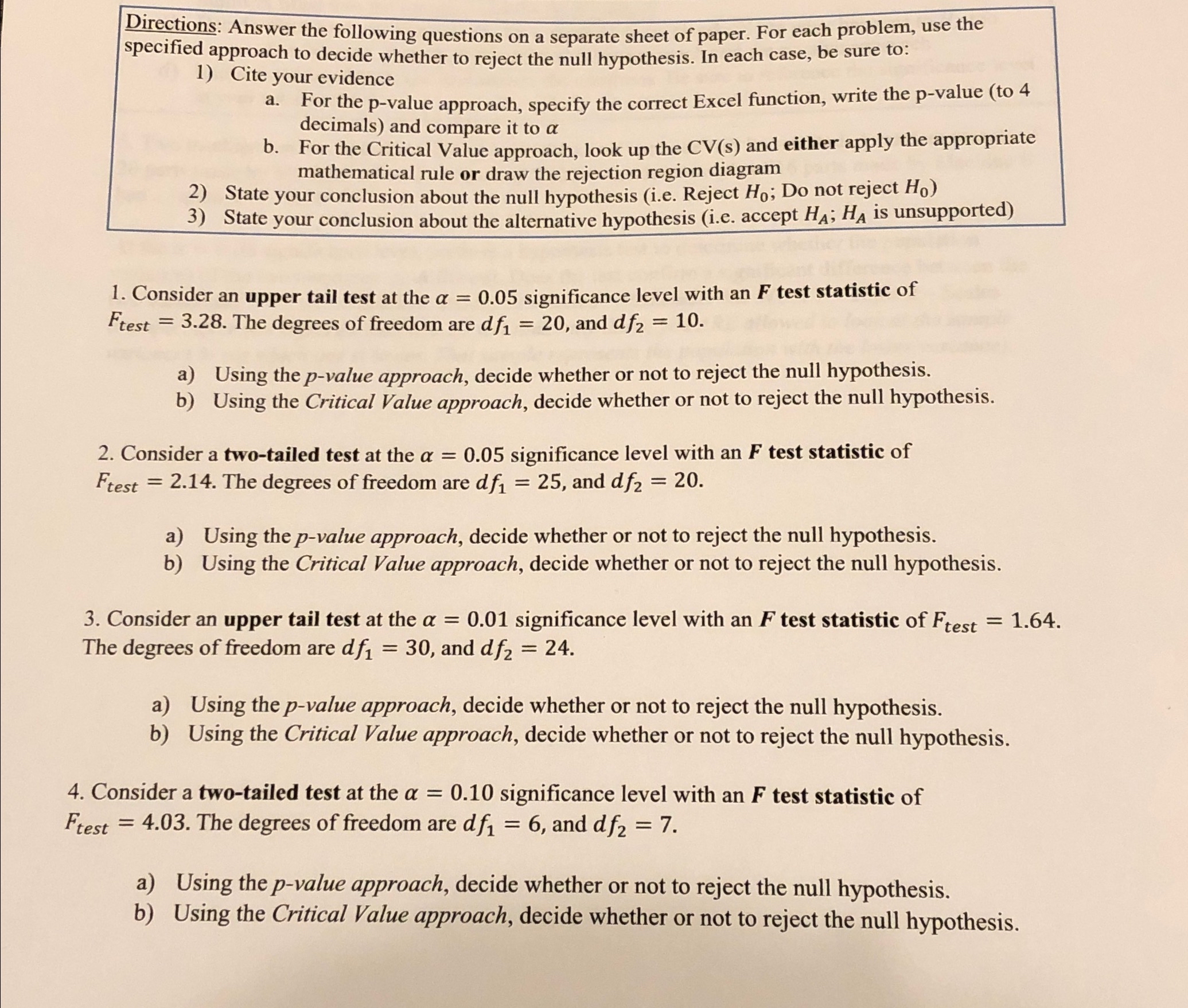 Solved Directions: Answer the following questions on a | Chegg.com