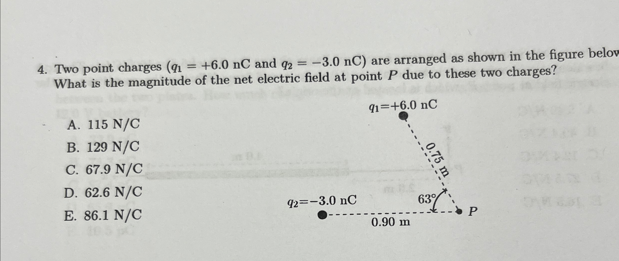 Solved Two point charges and (:q2=-3.0nC} ﻿are arranged as | Chegg.com