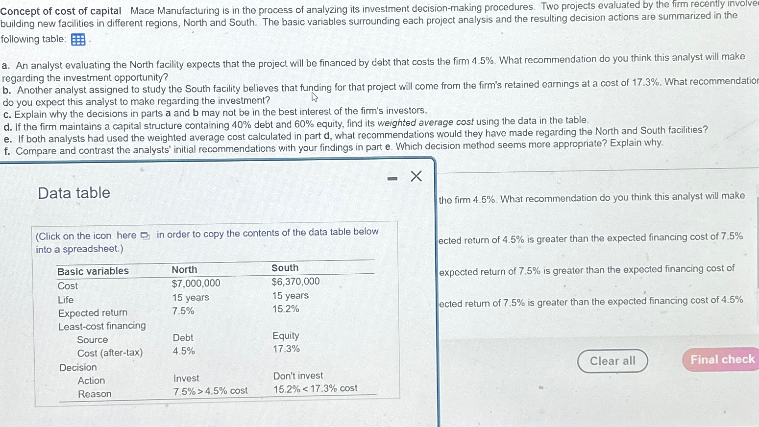 Solved Concept of cost of capital Mace Manufacturing is in | Chegg.com