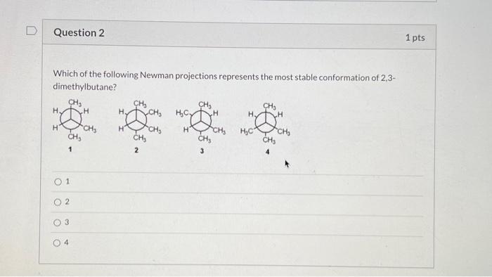 Solved Which of the following Newman projections represents | Chegg.com
