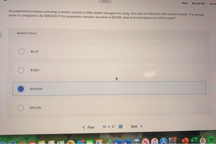 Solved Saved Help Save & Exit Subm An experiment involves | Chegg.com