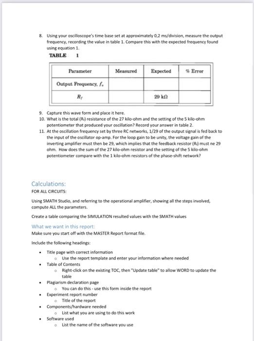8. Using your oscilloscope's time base set at | Chegg.com