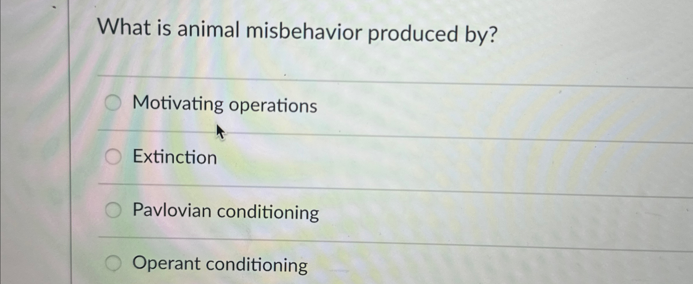 Solved What is animal misbehavior produced by?Motivating | Chegg.com