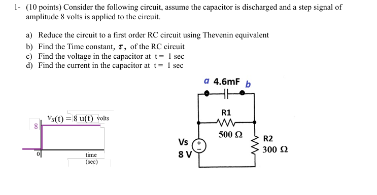 1- (10 ﻿points) ﻿Consider the following circuit, | Chegg.com