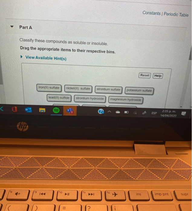 Solved Constants Periodic Table Part A Classify these | Chegg.com