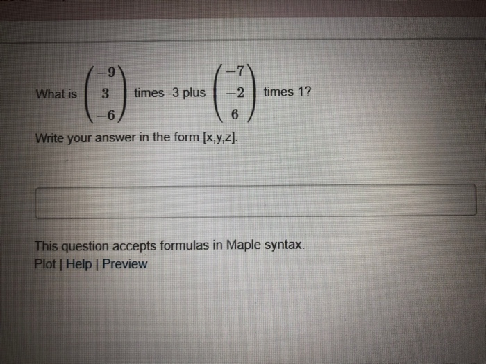 Solved 9 What is 3 times -3 plus -2 times 1? --6 6 Write | Chegg.com