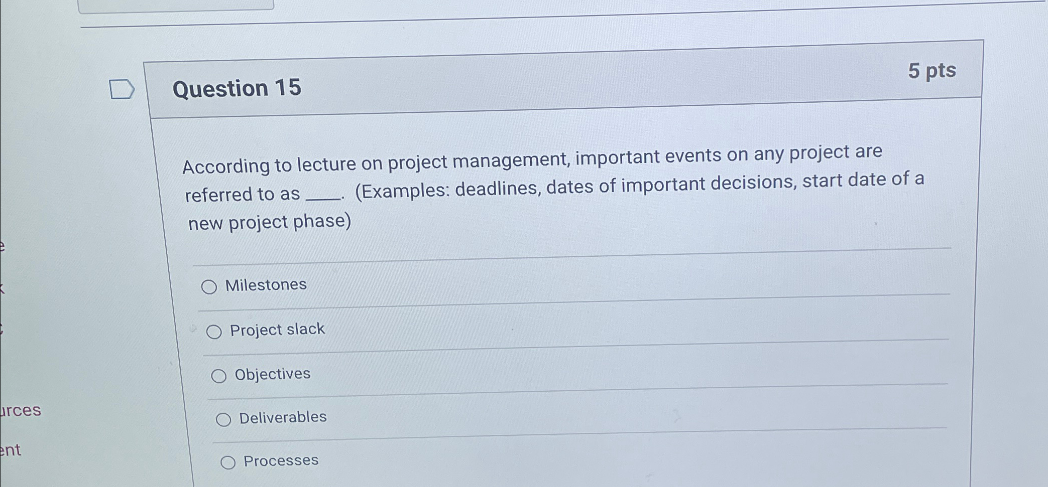 Solved Question 155ptsAccording to lecture on project | Chegg.com