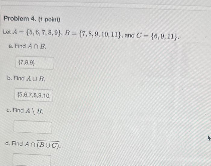Solved Problem 4. (1 point) Let | Chegg.com