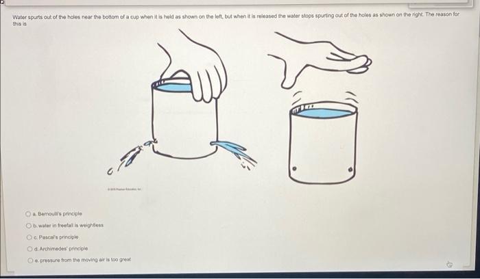Solved Water spurts out of the holes near the bottom of a | Chegg.com