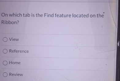 Solved On which tab is the Find feature located on the | Chegg.com