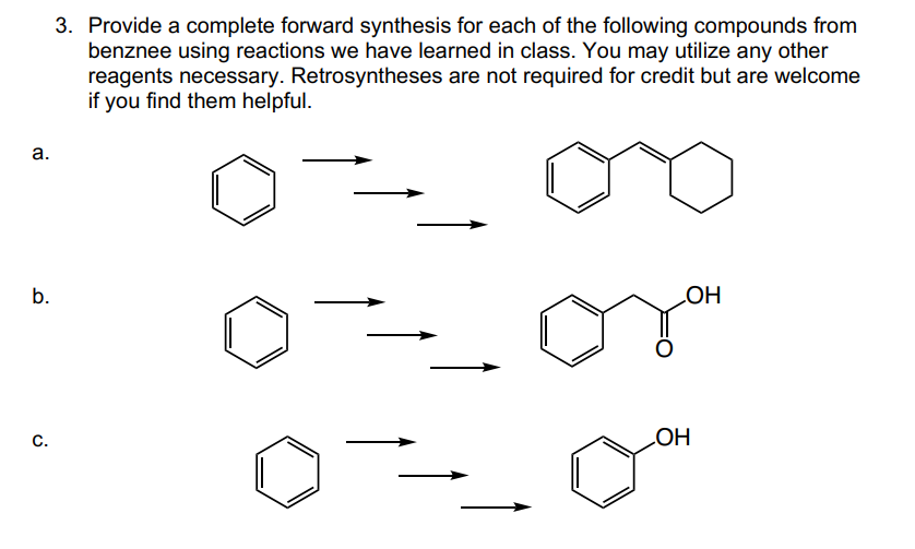 3. ﻿Provide a complete forward synthesis for each of | Chegg.com