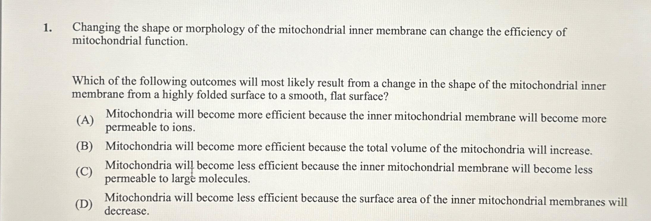 Solved Changing the shape or morphology of the mitochondrial | Chegg.com Solved Changing the shape or morphology of the mitochondrial | Chegg.com