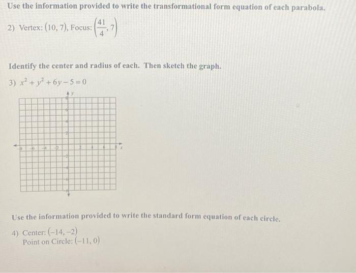 Solved Use the information provided to write the | Chegg.com