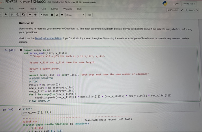 Solved Lab 2 About: The problems in the lab are about arrays | Chegg.com