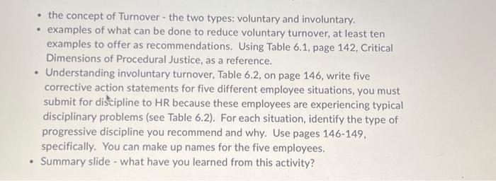 Solved - the concept of Turnover-the two types: voluntary | Chegg.com