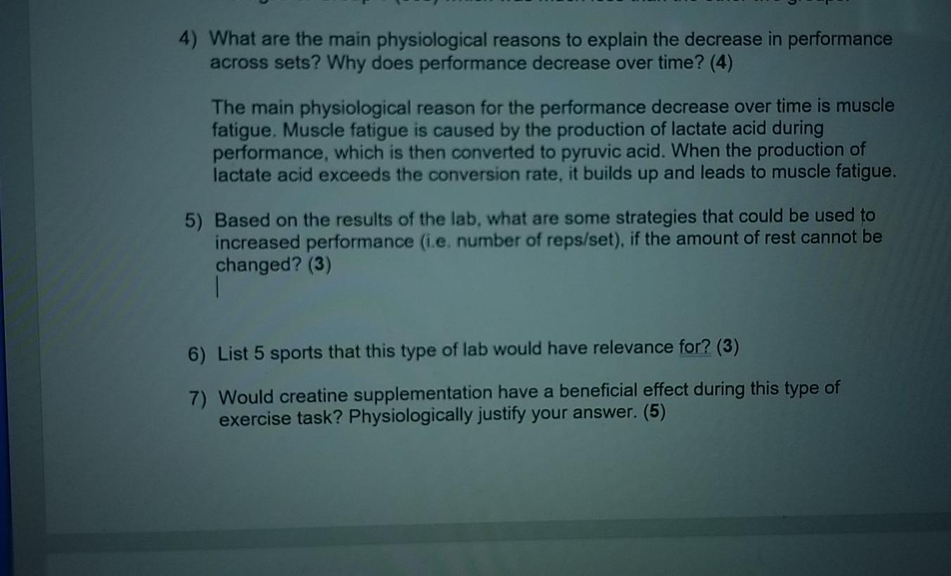 Solved 4) What are the main physiological reasons to explain | Chegg.com