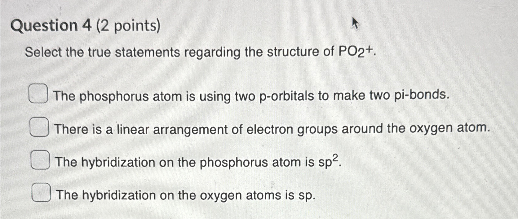 Solved Question 4 (2 ﻿points)Select the true statements | Chegg.com