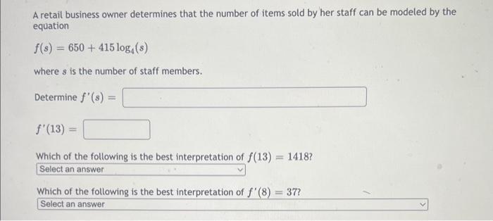 Solved A retail business owner determines that the number of | Chegg.com