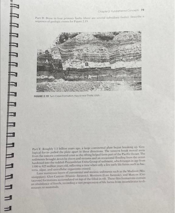 Solved Part D. Draw in four primany faults (therk are | Chegg.com