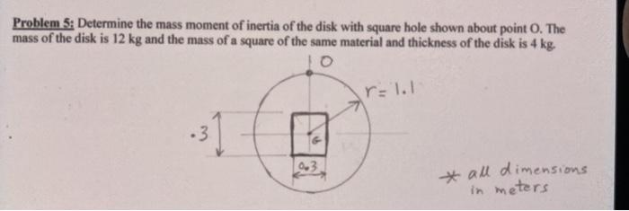 Solved Problem 5: Determine the mass moment of inertia of | Chegg.com